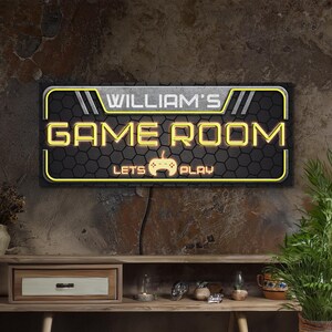 Custom Game Room Sign, Game Room Led Sign, Personalized Game Room Sign ...