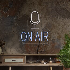 On Air Neon Sign, on Air Led Sign, Microphone Neon Sign, Music Neon ...