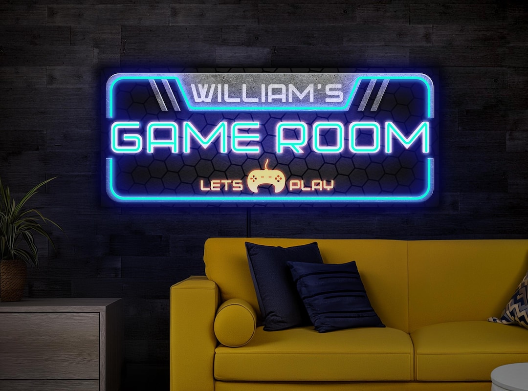 Game Room Neon Sign, Custom Game Room Sign, Personalized Game Room Sign ...