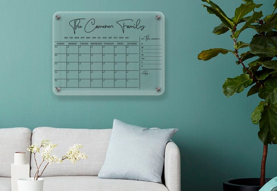 Personalized Acrylic Calendar for Wall Dry Erase Calendar - Etsy
