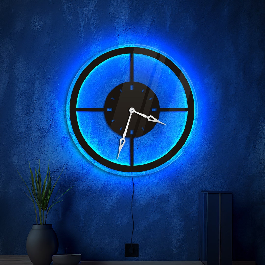 Unique Wall Clock, Modern Wall Clock Minimalist, Wall Decor Led, Neon ...