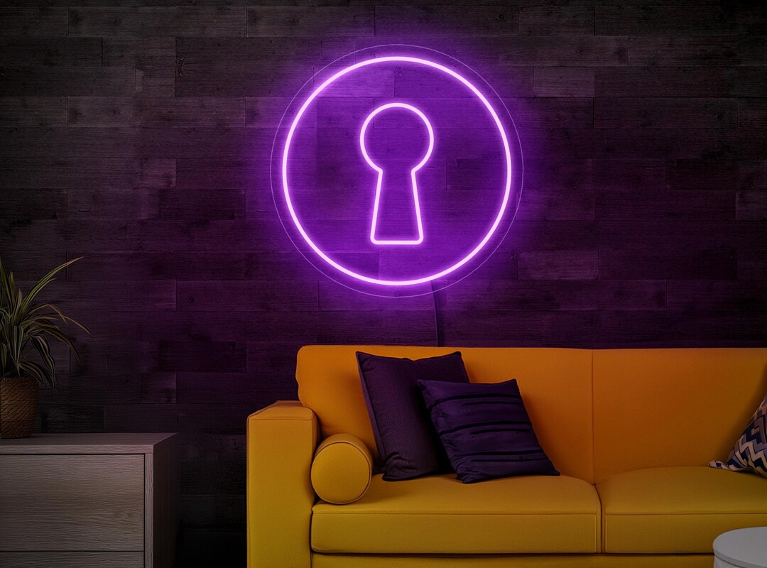 Keyhole Neon Sign, Keyhole Led Sign, Key Shop Sign, Key Hole Sign, Key ...