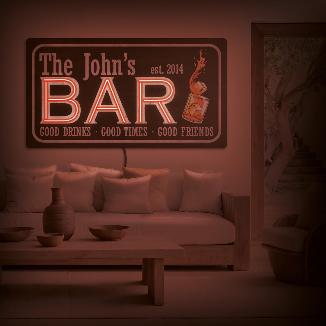 Custom Bar Neon Sign, Bar Led Sign, Personalized Bar Sign, Home Bar Led ...