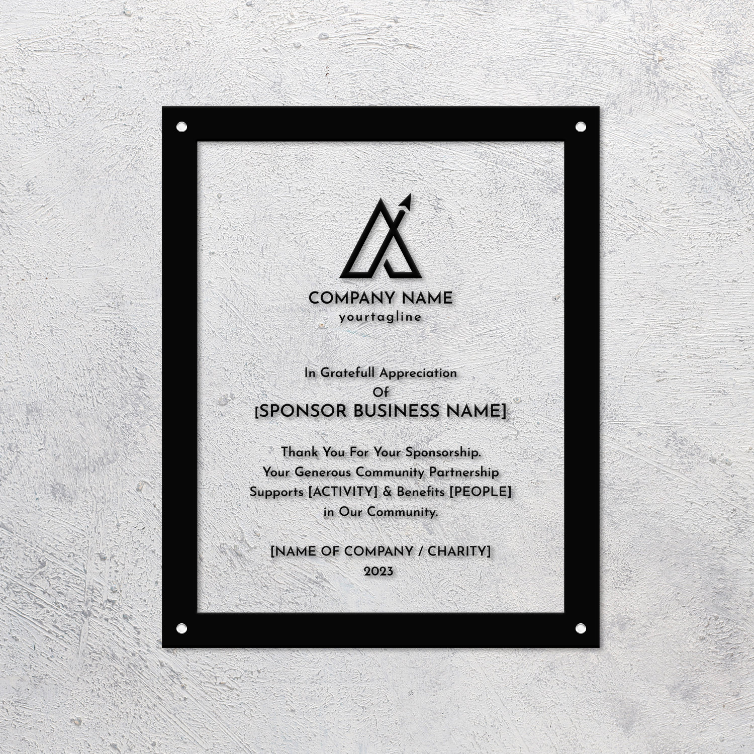 Thank You Sponsorship, Thank You Frame, Floating Quote, Sponsor Thank ...