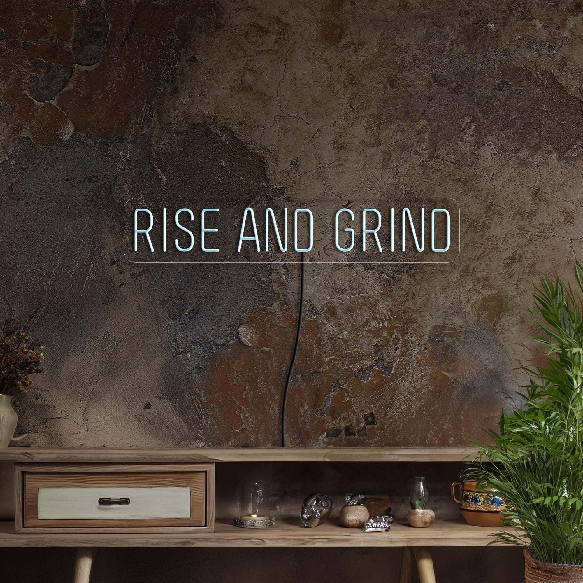 Rise and Grind Neon Sign, GYM Neon Sign, Rise and Grind Led Sign ...