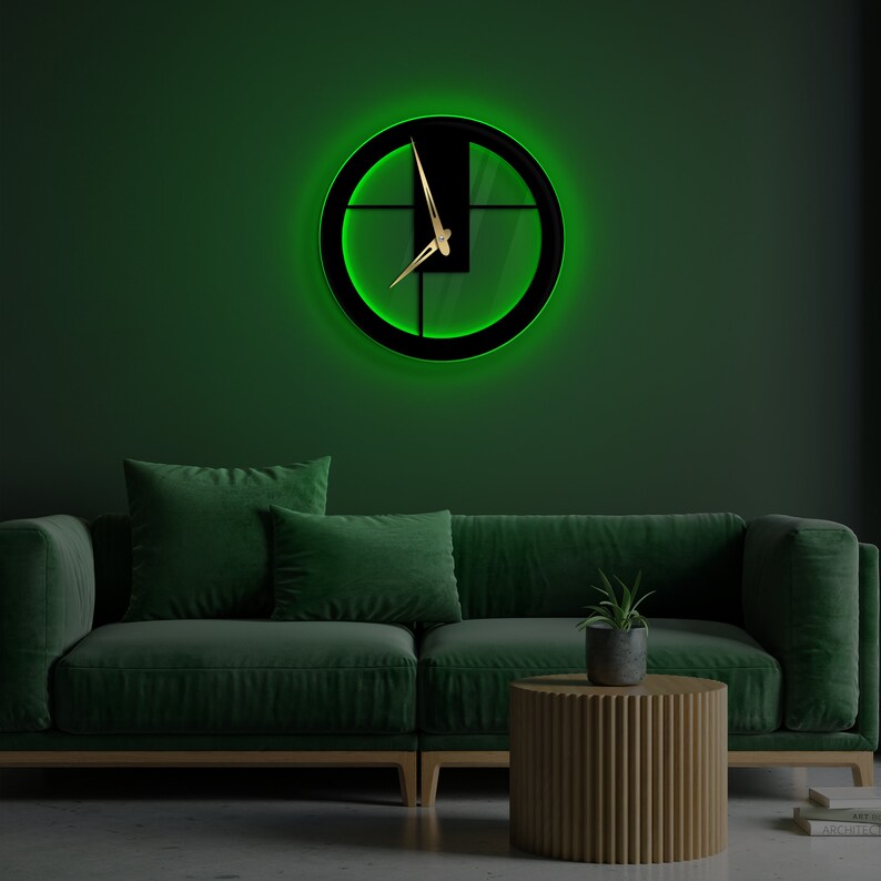 Nordic Wall Clock Neon Wall Clock Led Wall Clock Minimalist - Etsy