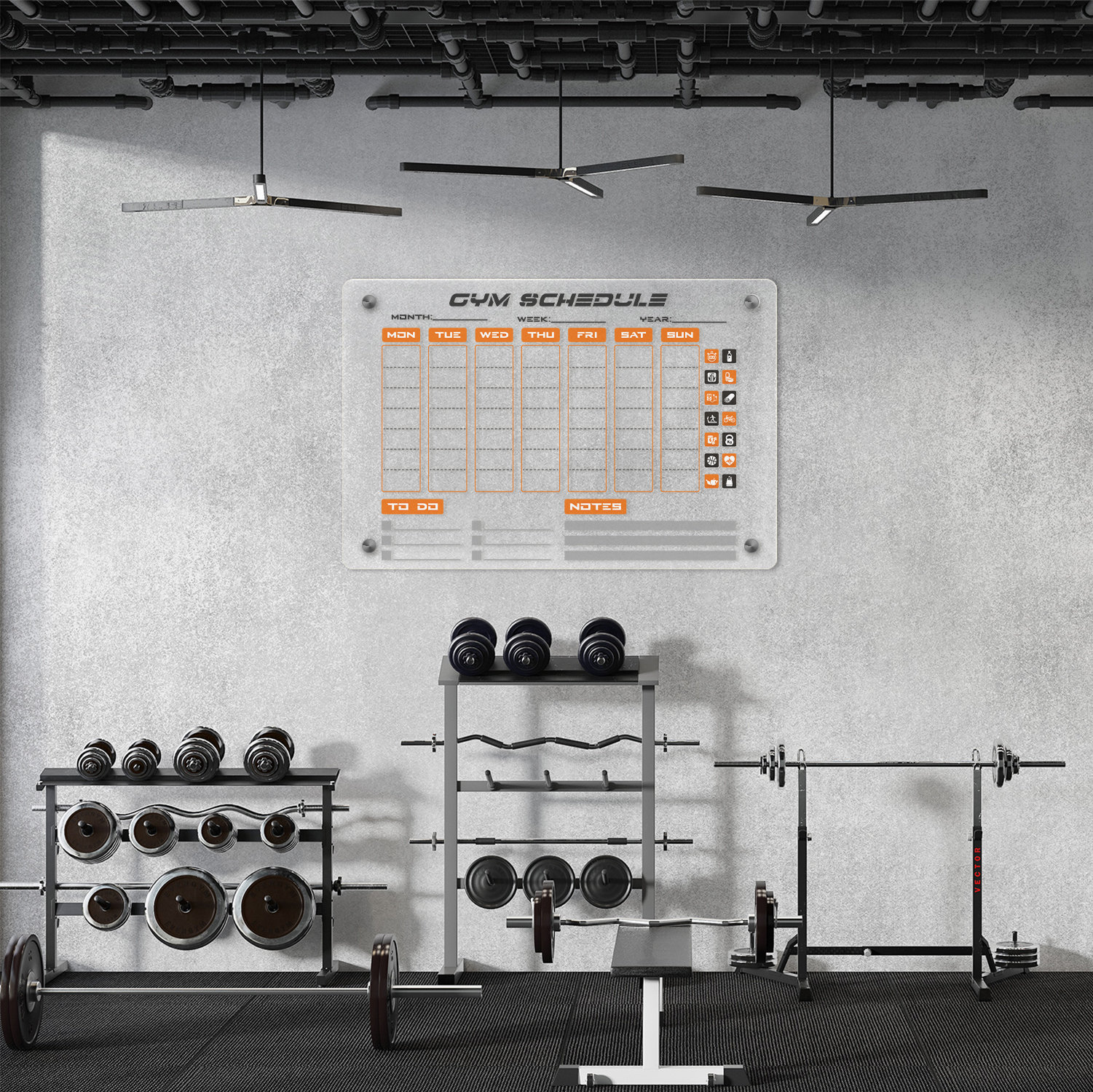 Gym Schedule, Acrylic Fitness Planner, Daily Tracker, Weekly Tracker ...