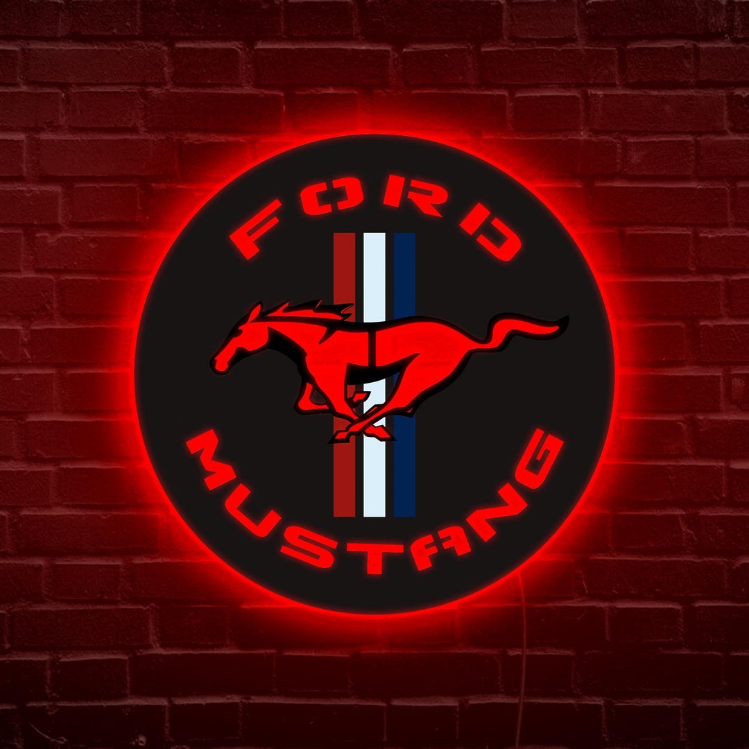 Ford Mustang Led Sign, Ford Mustang Logo, Mustang Neon Sign, Ford Neon ...