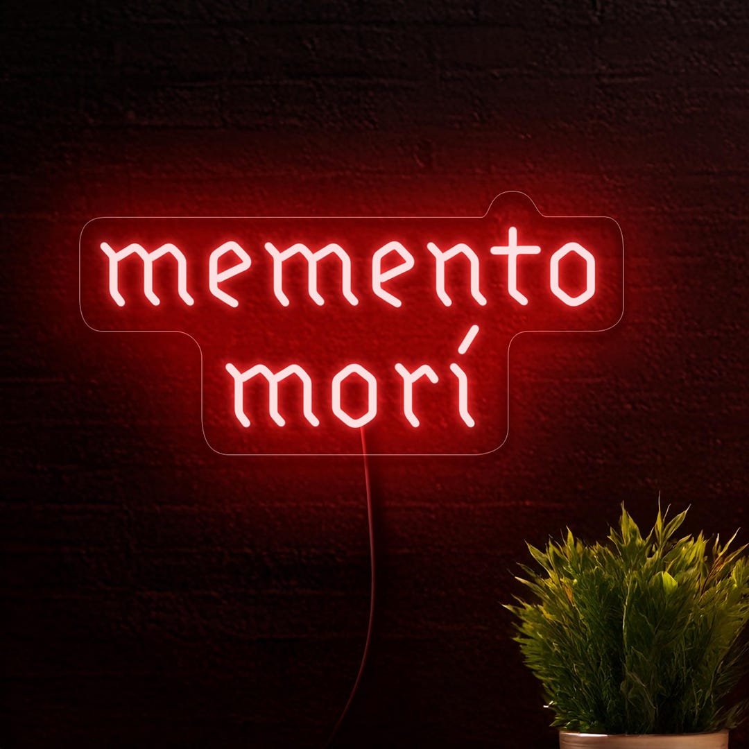 Memento Mori Neon Sign, Memento Mori Led Sign, Gothic Neon Sign, Stoic ...