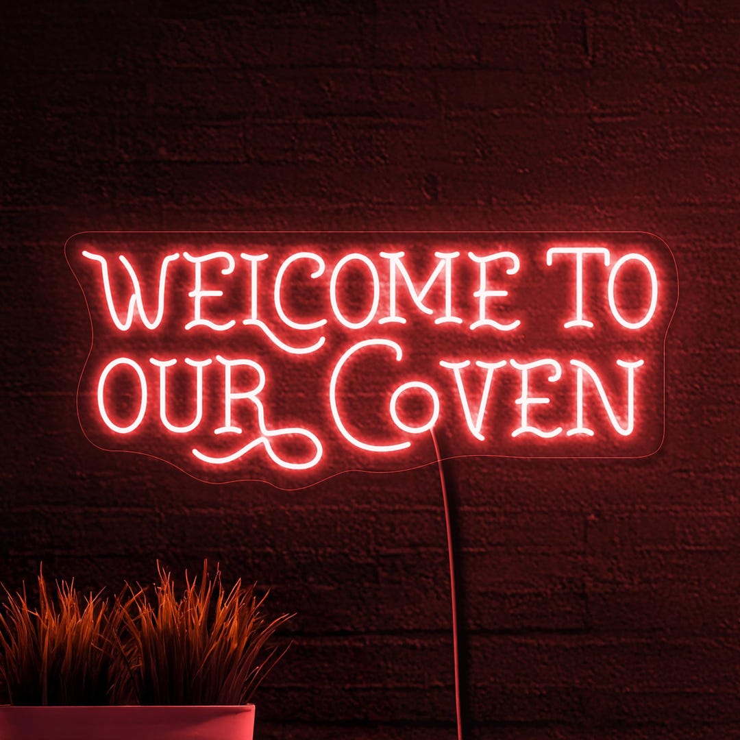 Welcome to Our Coven Neon Sign, Gothic Neon Sign, Witchy Neon Sign ...