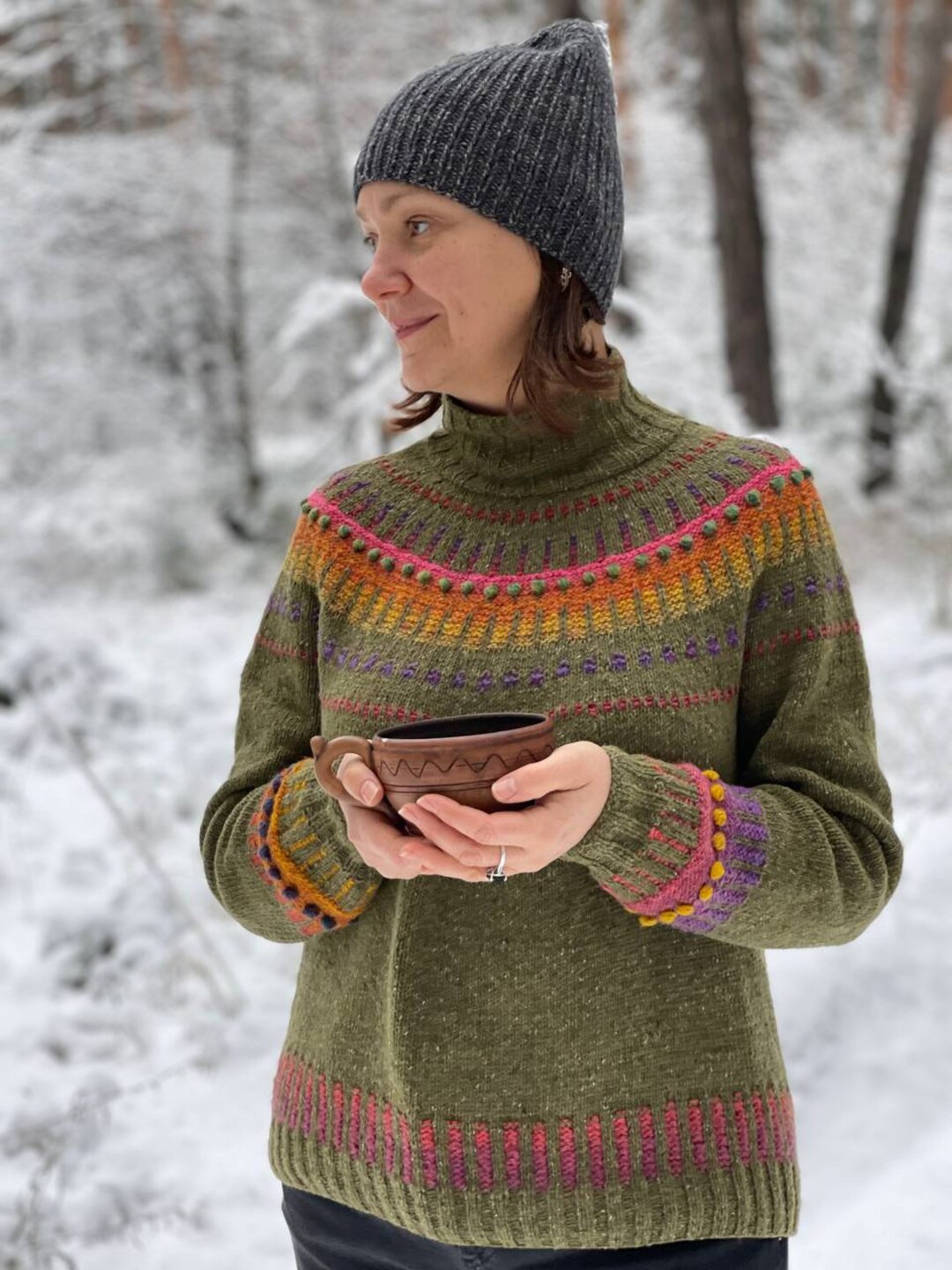 PDF Sweater Pattern Nordic Fair Isle Sweater Wool Diy Sweater Icelandic ...