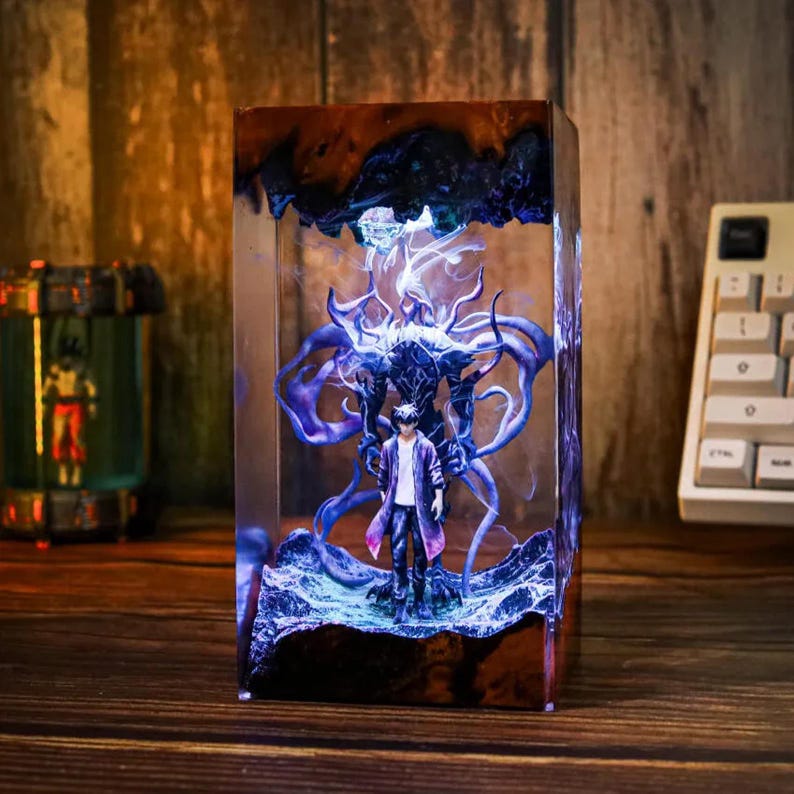 Sung Jinwoo Solo Leveling Beru Handmade Epoxy Resin Lamp, Resin Art ...