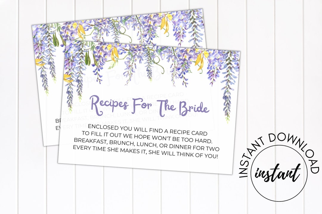 Recipes for the Bride, Recipe Card Request, Share A Recipe, Bridal ...
