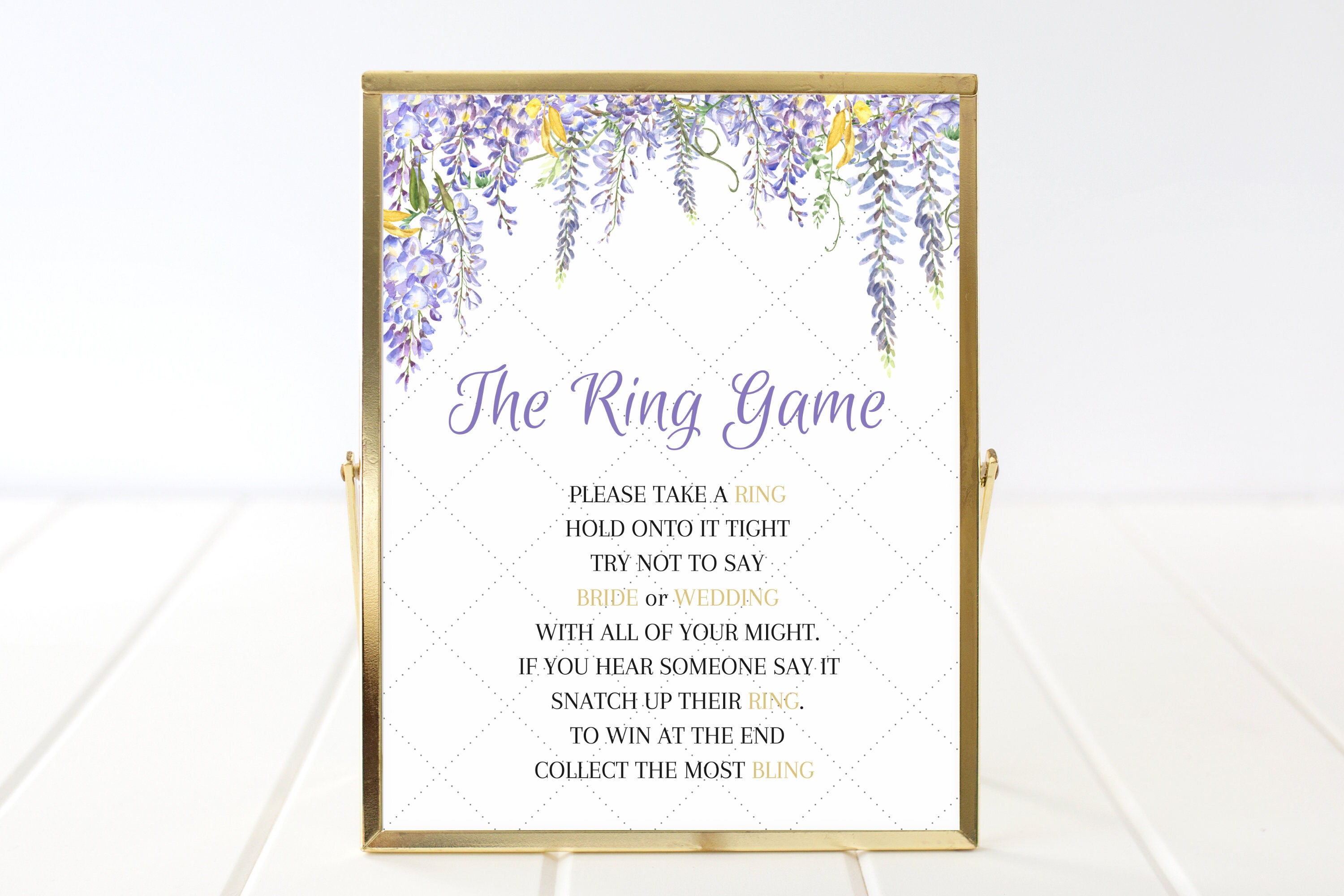 The Ring Game Bridal Shower Game Printable, Wedding Shower Game, Don't ...