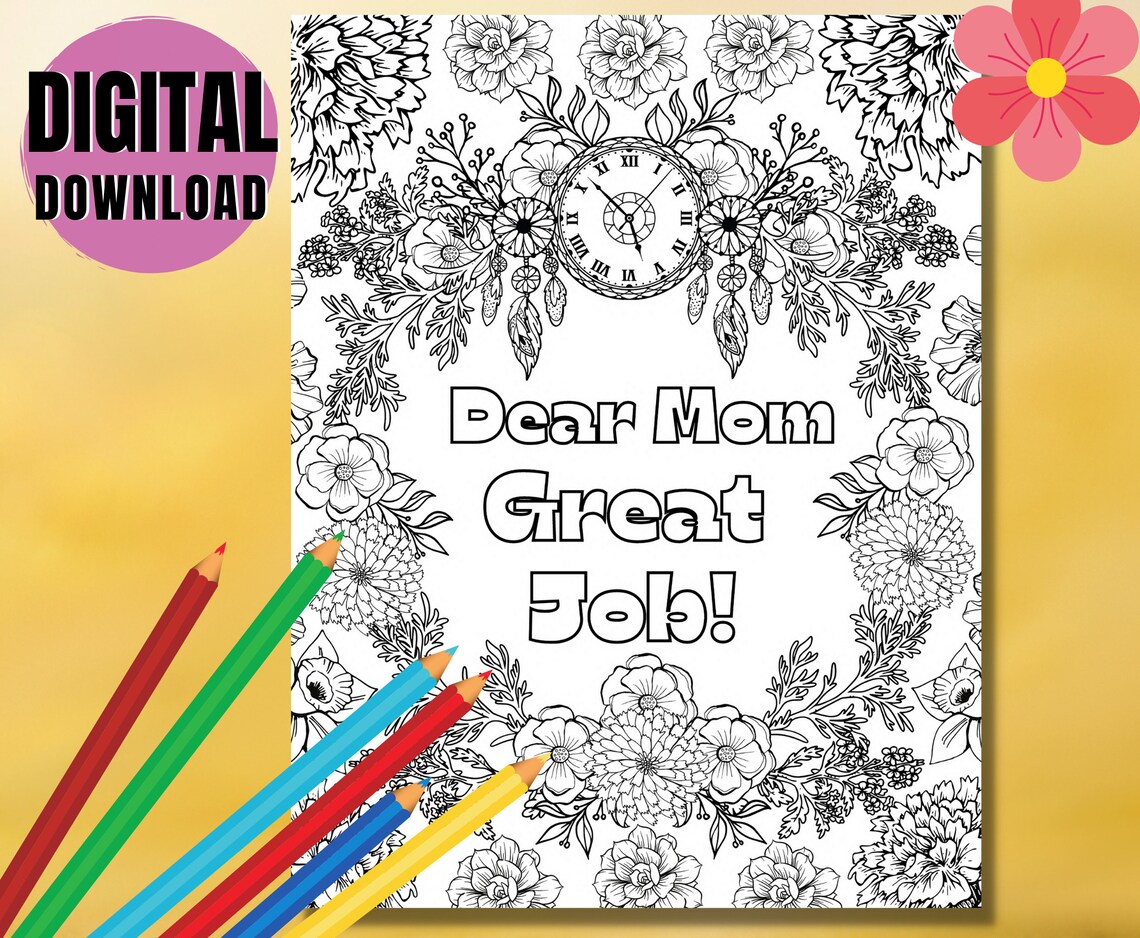 Funny Mother's Day Printable Coloring Pages, World Okayest Mom Coloring ...