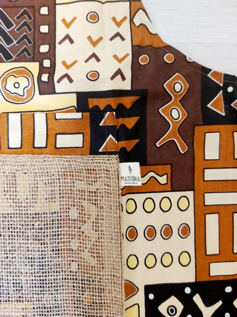 Mashona Handmade African Mudcloth Bogolan Print Apron With - Etsy