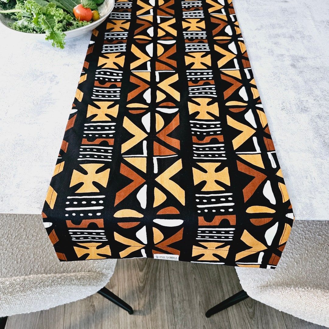 Handmade African Print "mudcloth" Bogolan Inspired Print Table Runner ...