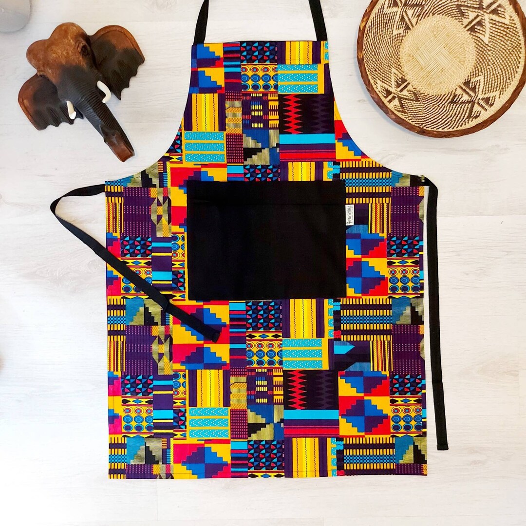 Mashona Handmade African Print Bogolan Print Apron With Pocket - Etsy