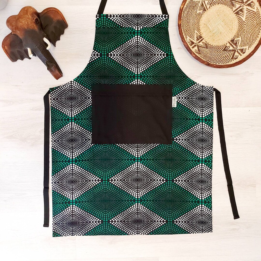 Mashona Handmade African Print Bogolan Print Apron With Pocket - Etsy