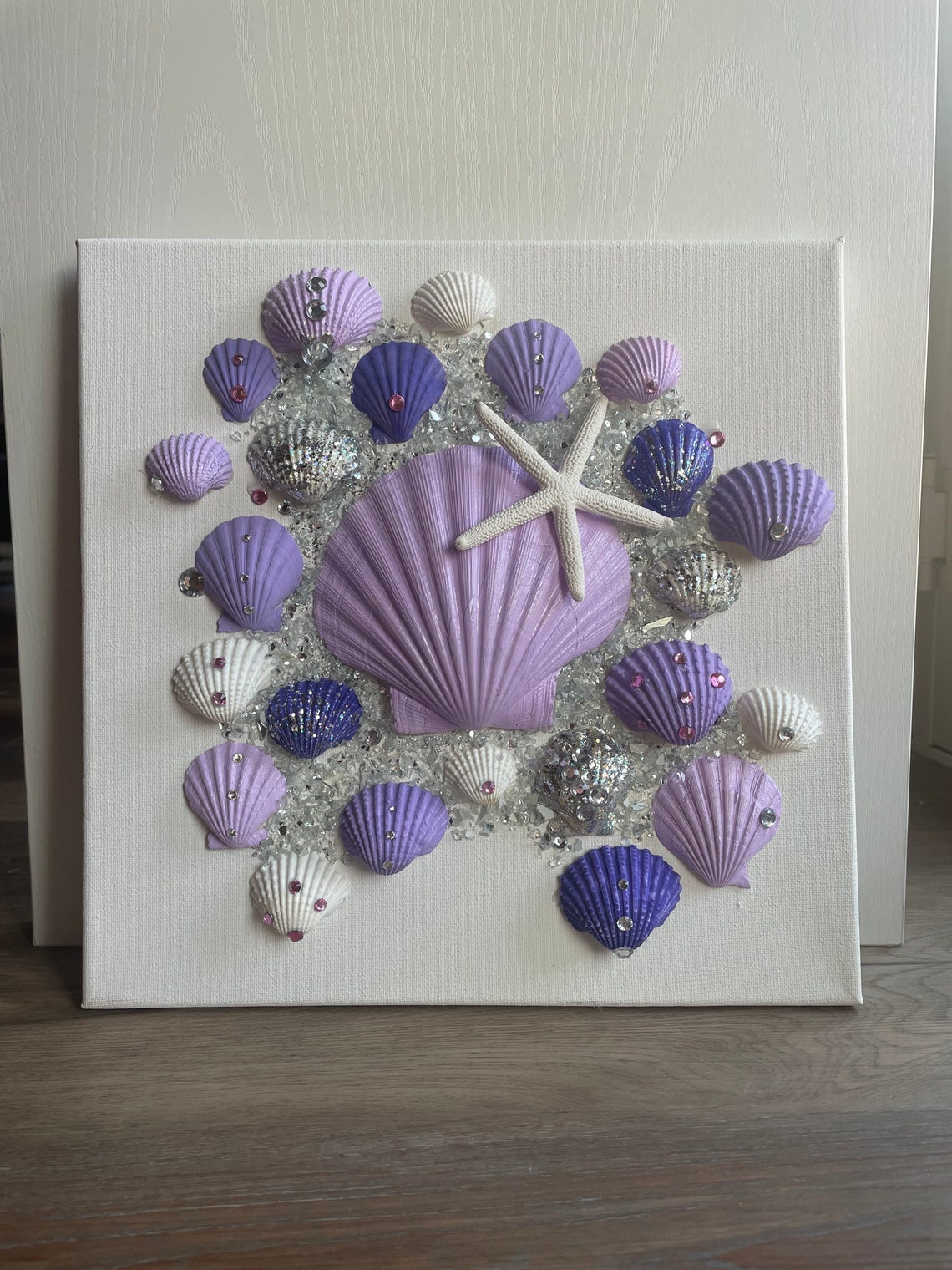 Lilac Mermaid Seashell Decor Canvas - Etsy