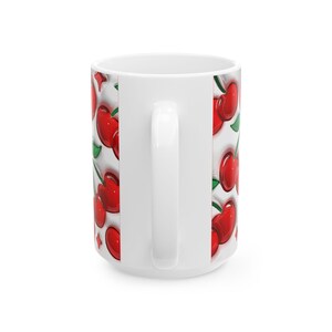 Valentine Cherries Mug, Cherries Coffee Cup, Cherry Kitchen Decor, Red ...