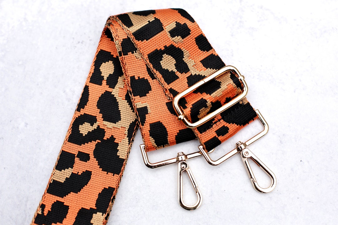 Orange Leopard Print Strap, Game Day Strap, Crossbody Purse Strap ...