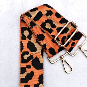 Orange Leopard Print Strap, Game Day Strap, Crossbody Purse Strap ...