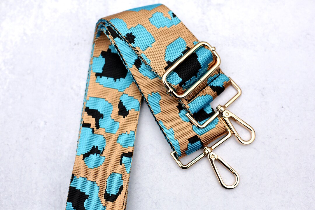 Blue Leopard Bag Strap, Crossbody Purse Strap, Adjustable Strap for Bag ...