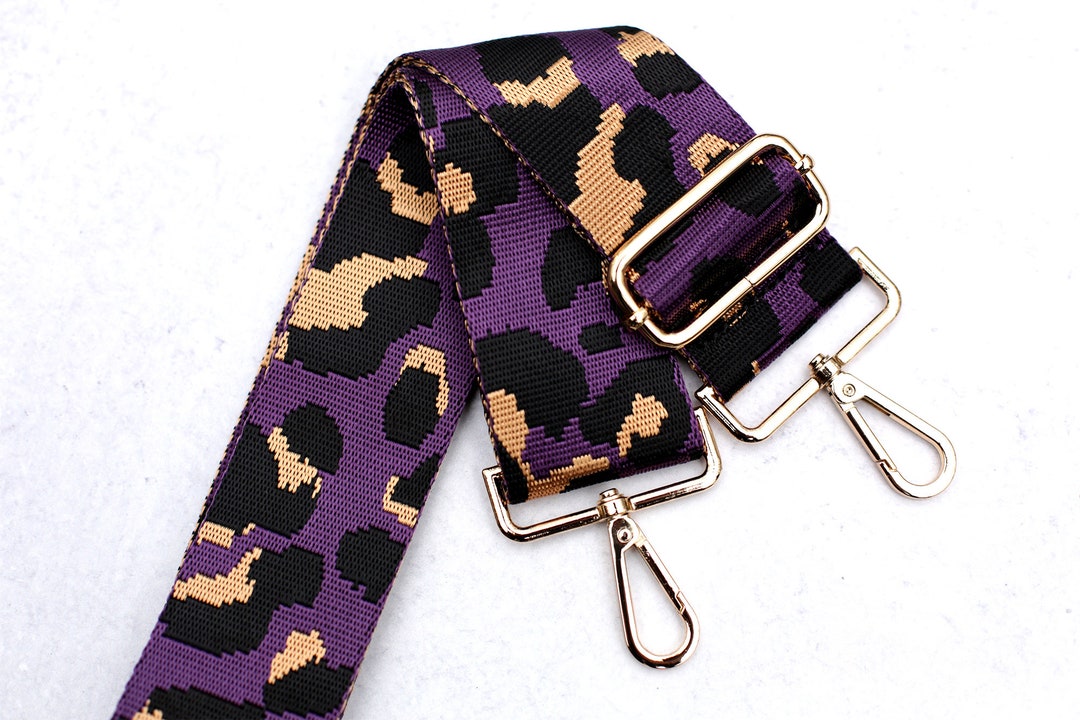 Game Day Strap, Purple Leopard Print Strap, Adjustable Strap for Bag ...