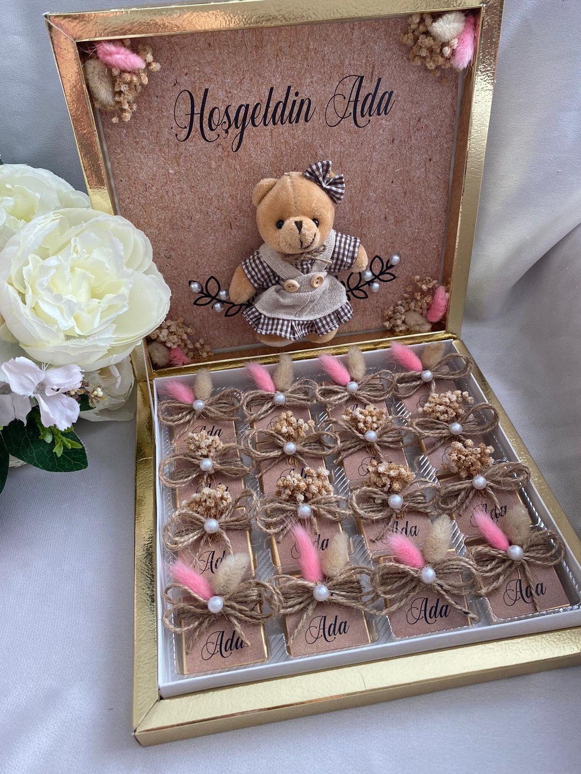 Teddy Bear Chocolate Gift Box Baby Shower Chocolate Box - Etsy