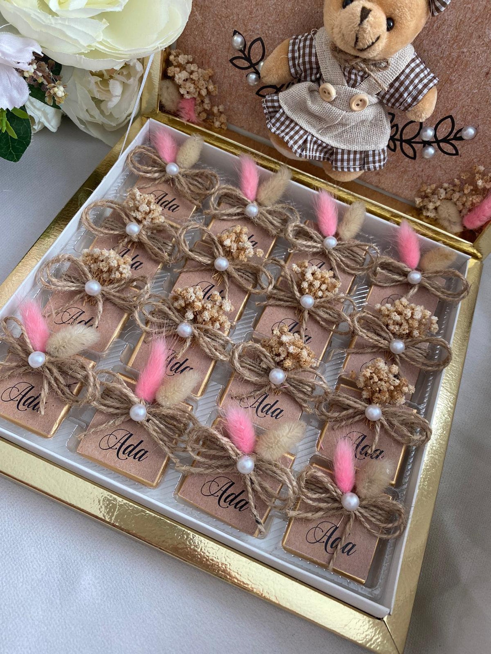 Teddy Bear Chocolate Gift Box Baby Shower Chocolate Box - Etsy