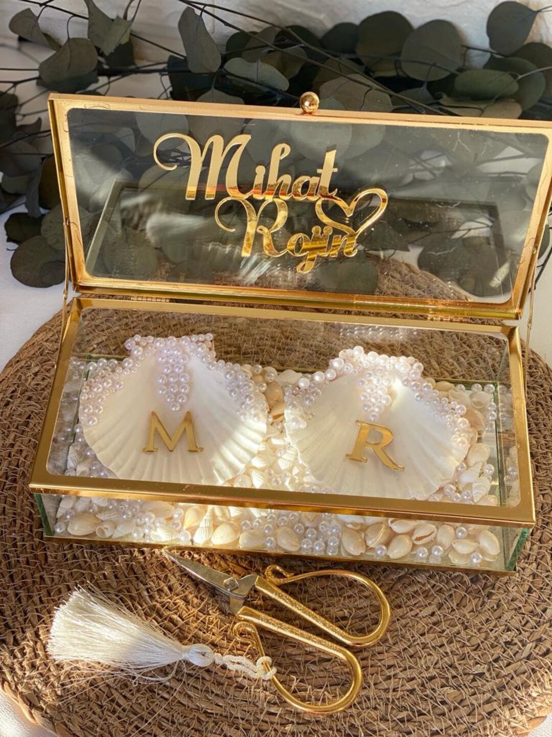 Custom Oyster Design Ring Box, Wedding Ring Tray Set, Engagement Tray ...