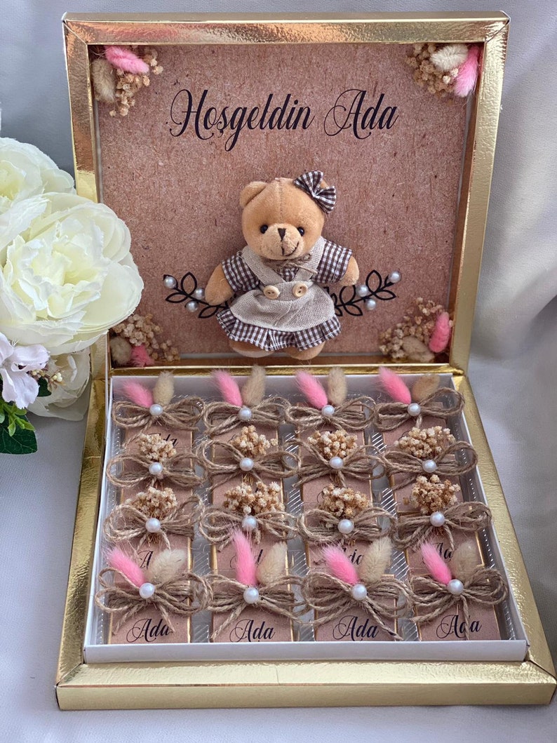 Teddy Bear Chocolate Gift Box Baby Shower Chocolate Box - Etsy