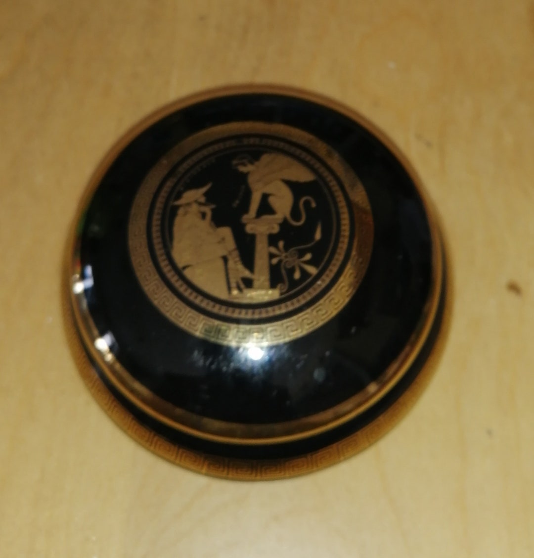 Small Round Black Ceramic Box - Etsy