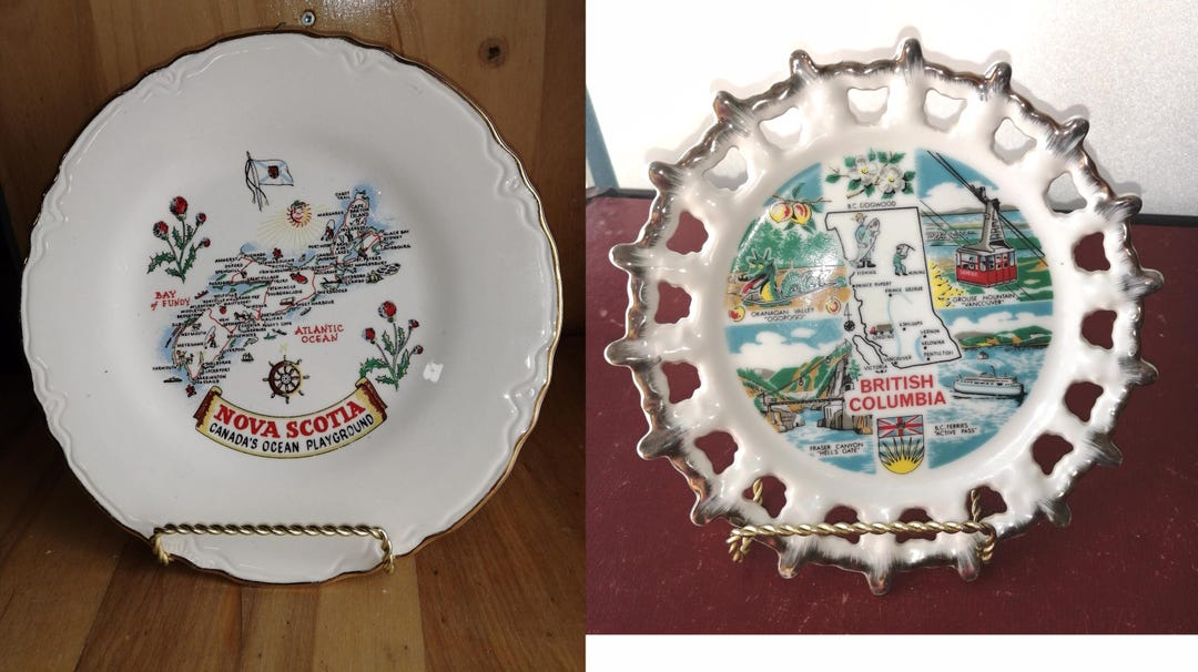 Provincial Souvenir Plates of Canada - Nova Scotia OR British Columbia ...