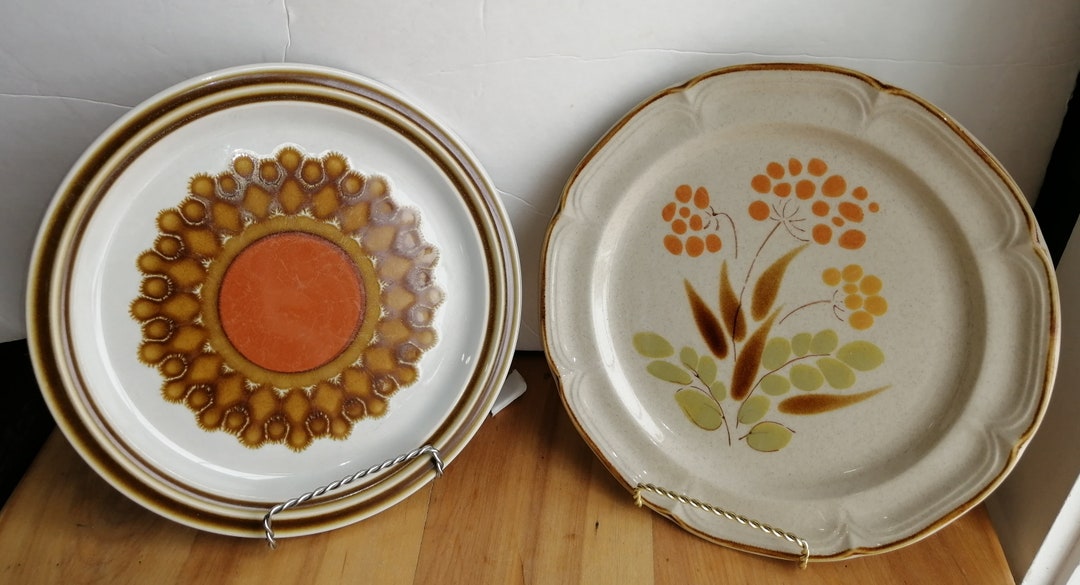 Salad Plates AND Main Plates in Stoneware From the 70s 2 Models Inca ...