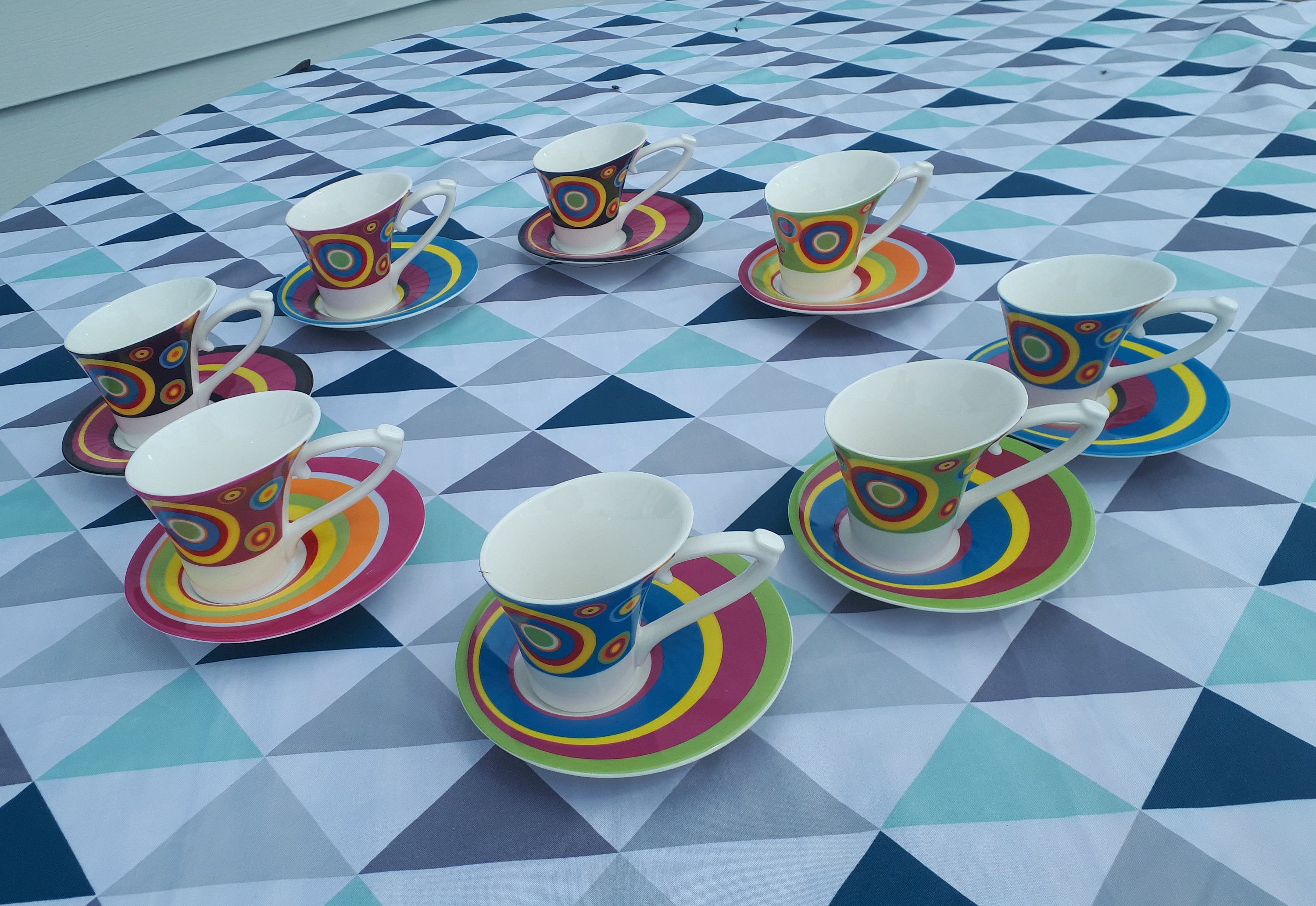 Set of FUNKY and COLORFUL Espresso Cups and Saucers - Etsy