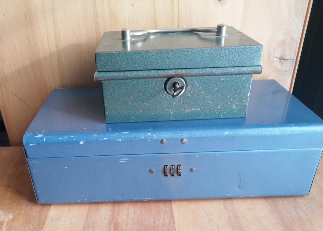 2 Metal Boxes - A Small Cash Box With Its Key AND a Safe - L ...