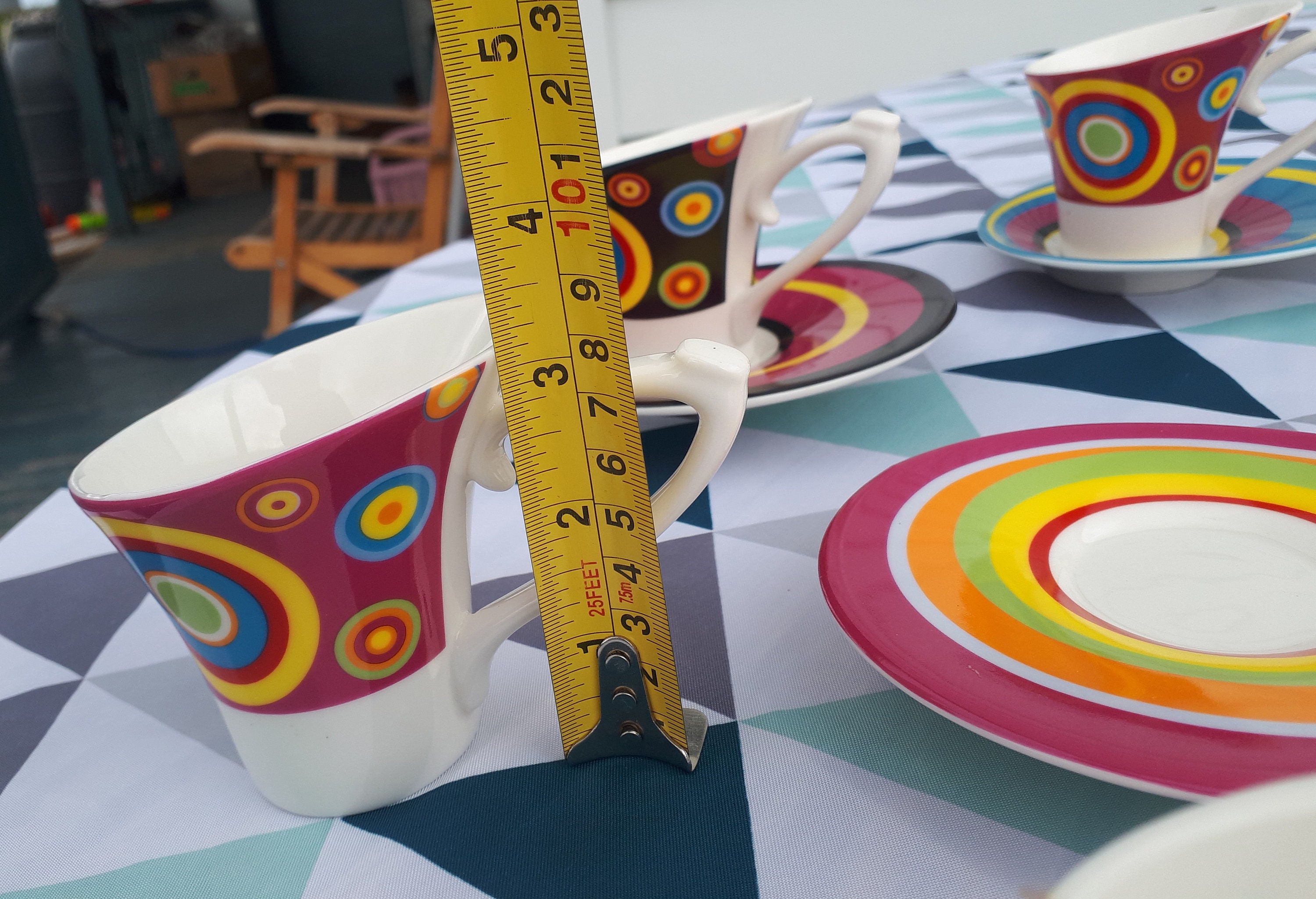 Set of FUNKY and COLORFUL Espresso Cups and Saucers - Etsy