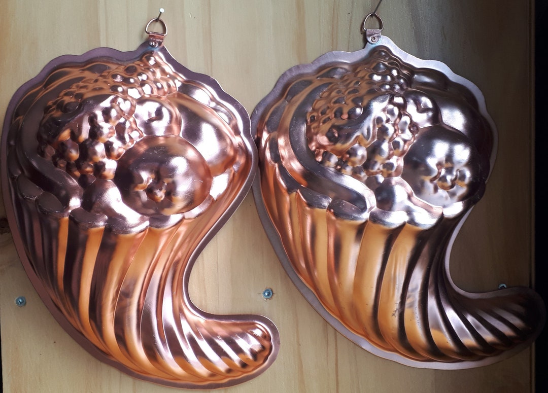 Pair of Decorative Metal Wall Molds Cornucopia - Etsy