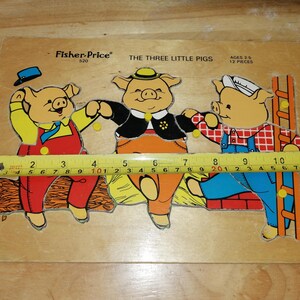 Fisher Price Three Little Pigs Wooden Puzzle for Kids #520 - Etsy