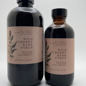 Organic Wild Cherry Bark Syrup 8oz or 4oz for Congestion and Allergies ...