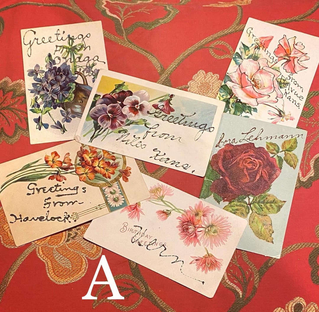Antique Glitter Postcards - Etsy