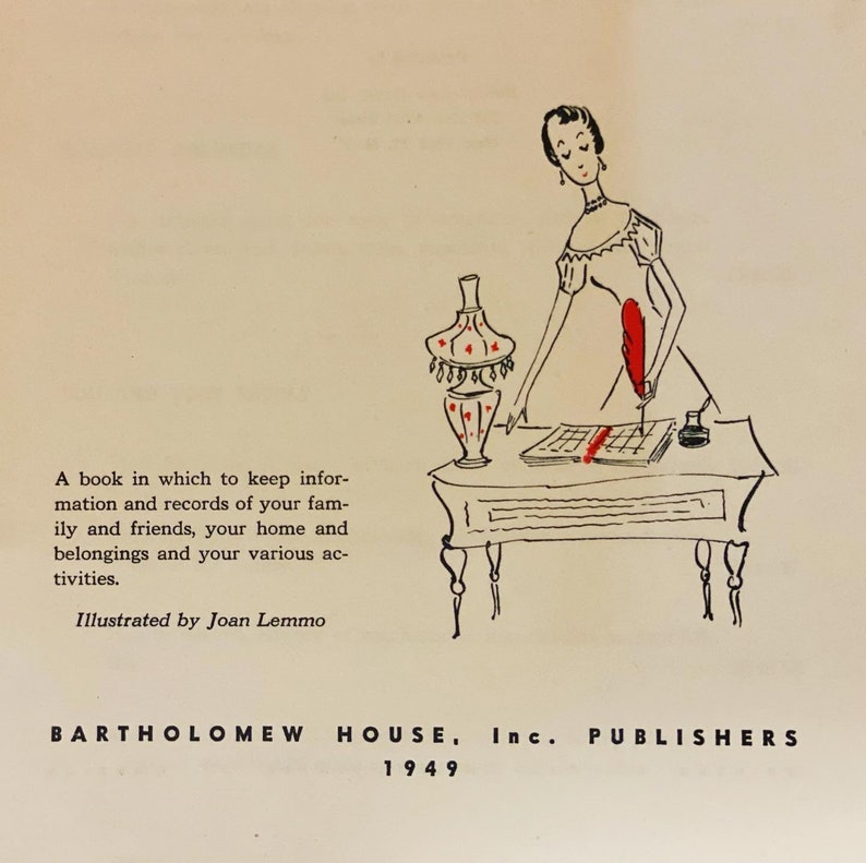 Vintage Family Record Book - Etsy