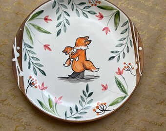 Ceramic Fox Plate | Etsy
