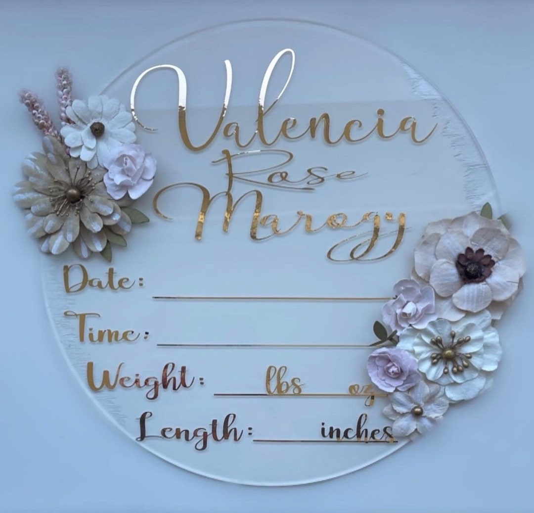 Baby Name Sign, Baby Stats Sign, Baby Hospital Sign, Baby Name Plate ...