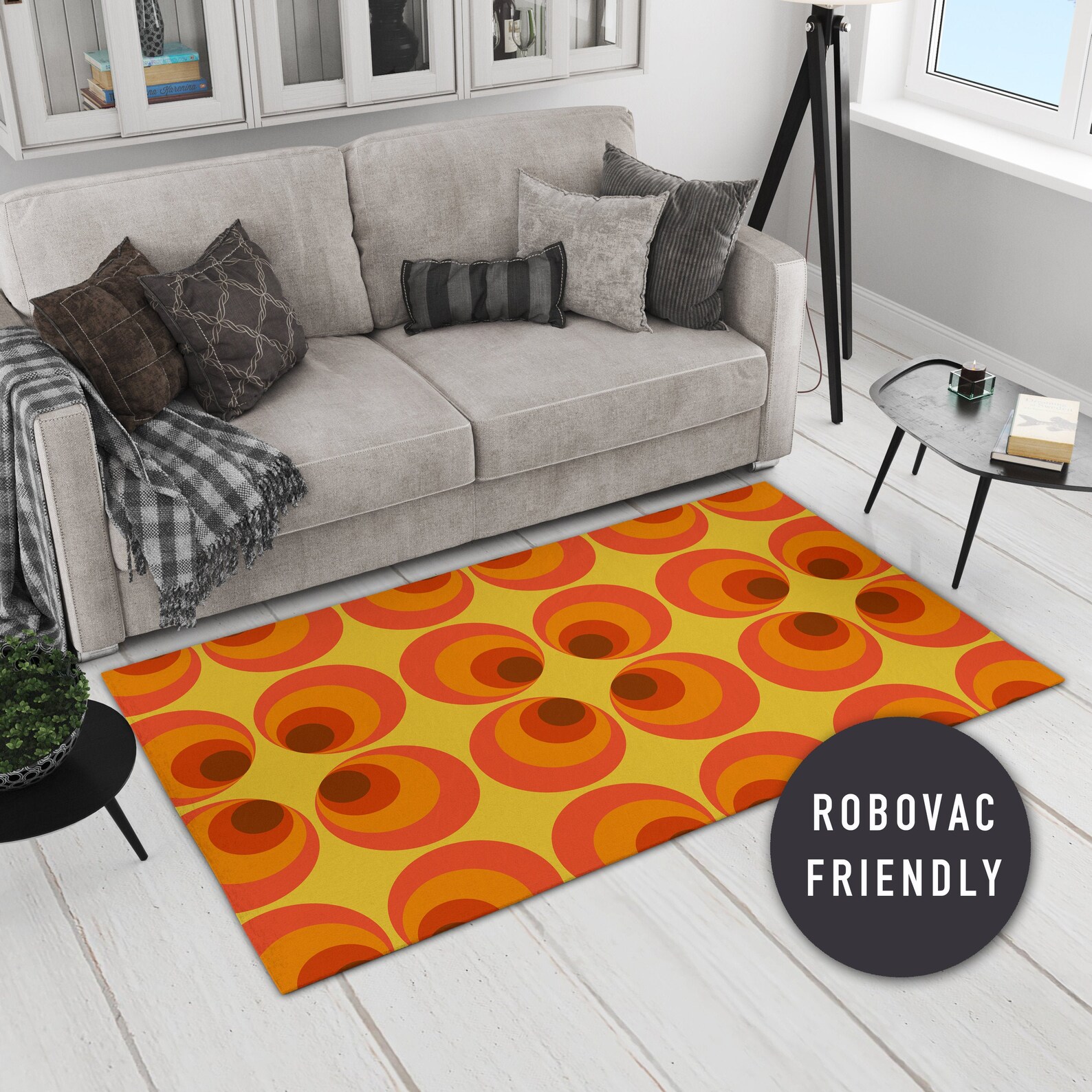 Retro Rug 70s Rug Yellow Rug Retro Housewarming Retro - Etsy UK