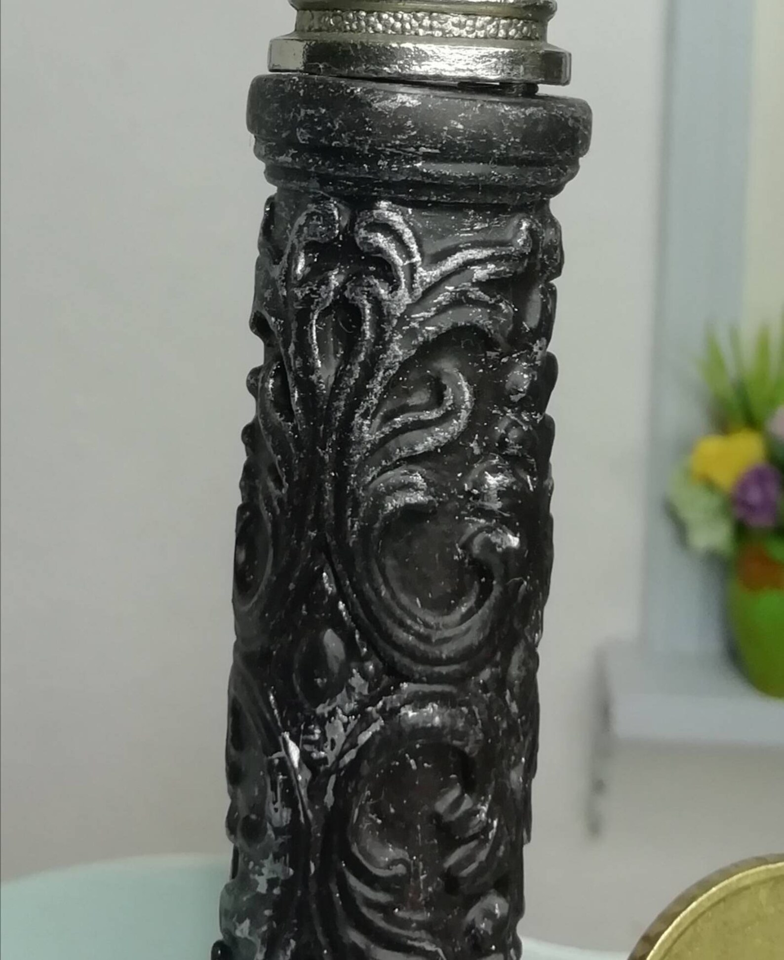 Dollhouse a Black Pedestal/plant Stand Pillar Polyresin - Etsy