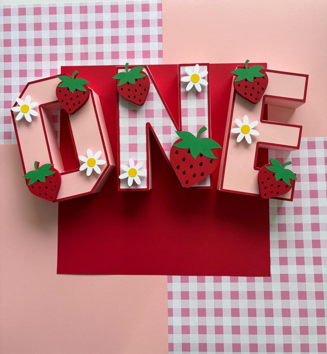 Berry First Birthday Cardstock Letters, Strawberry Party Decor - Etsy