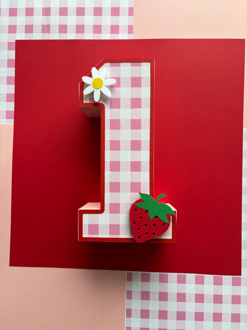 Berry First Birthday Cardstock Letters, Strawberry Party Decor - Etsy
